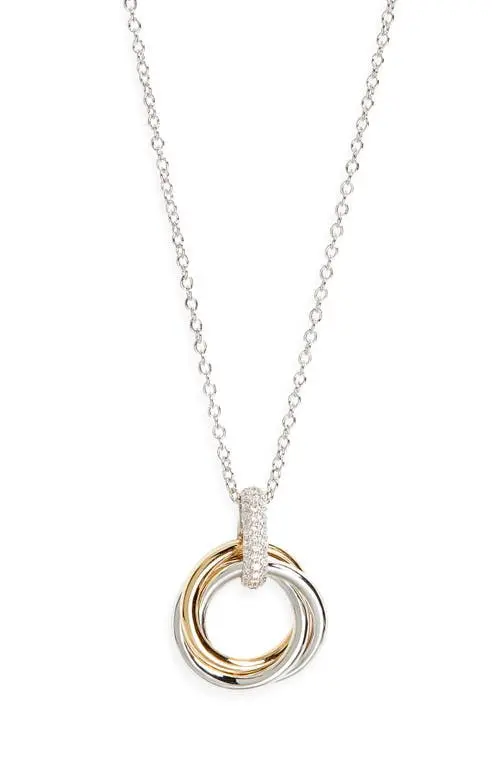 Nadri Gemini Pavé Trio Pendant Necklace - Gold