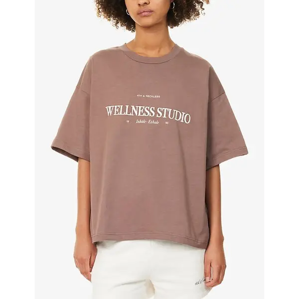 4TH & RECKLESS Naya Brand-print Cotton T-shirt
