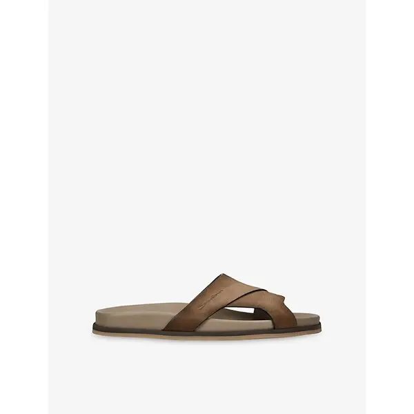Santoni Downtime Suede Sandals - Brown