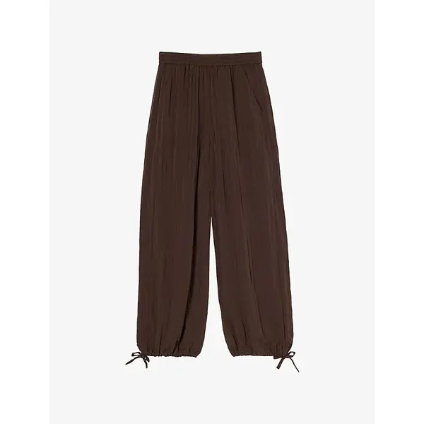Whistles Balloon-leg Tie-hem Woven Trousers - Brown