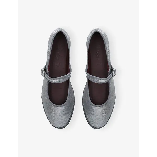 FLABELUS Lavinia Velvet Mary-jane Flats