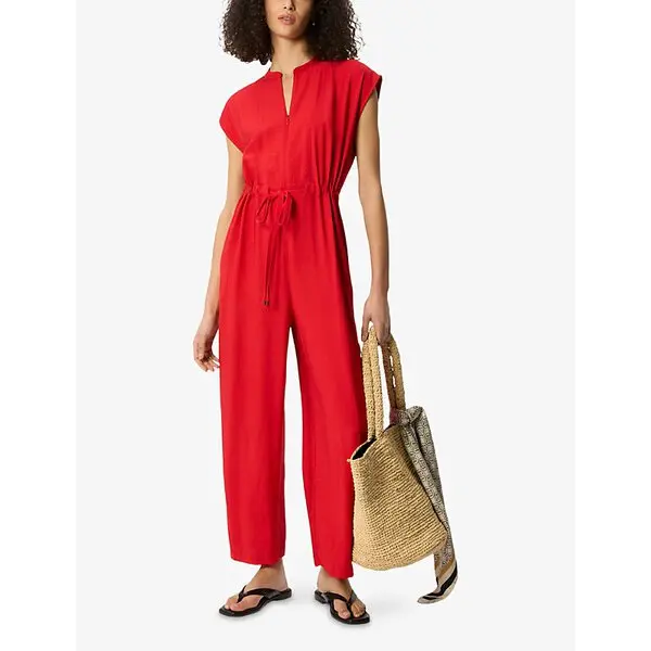 Whistles Sleeveless Drawstring-waist Woven Jumpsuit