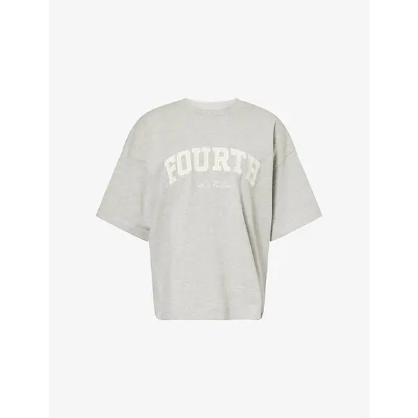 4TH & RECKLESS Elowen Brand-print Cotton T-shirt - Grey