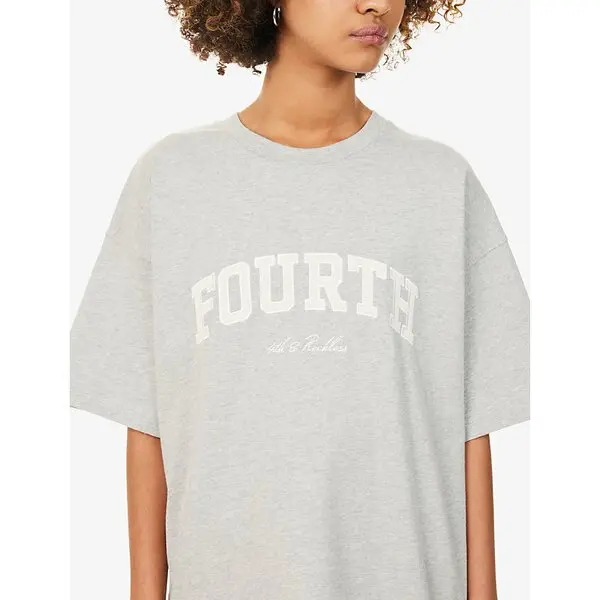 4TH & RECKLESS Brand-print Cotton T-shirt