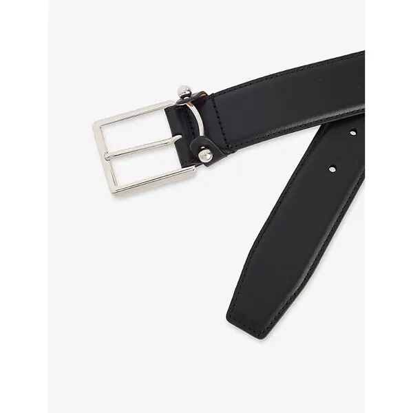 CHRISTIAN LOUBOUTIN Chambeliss Leather Belt - Black/silver