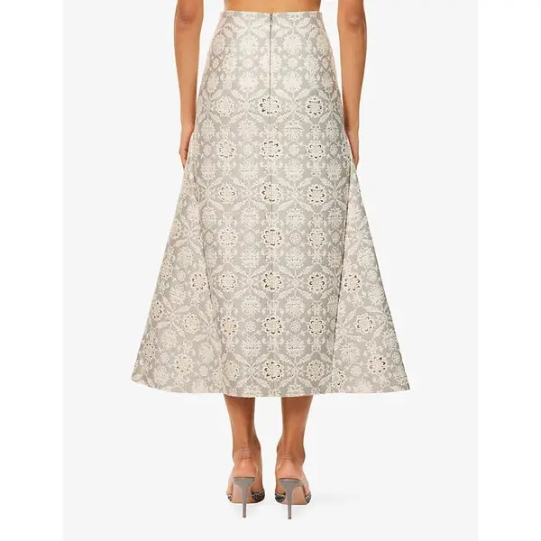 Huishan Zhang Vicky Jacquard Woven Midi Skirt