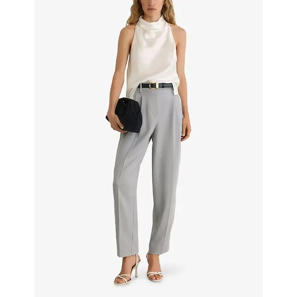 REISS Kora Cowl-neck Silk Top