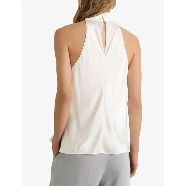 REISS Kora Cowl-neck Silk Top