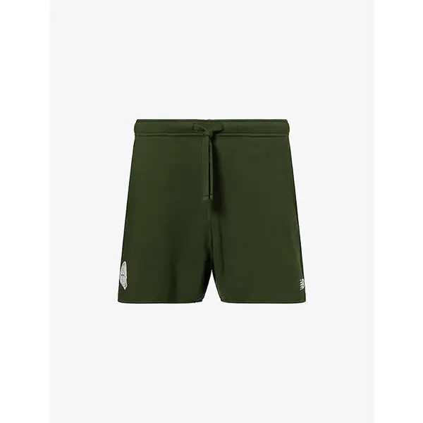 Stone Island X New Balance Badge Drawstring Cotton-jersey Shorts - Juniper