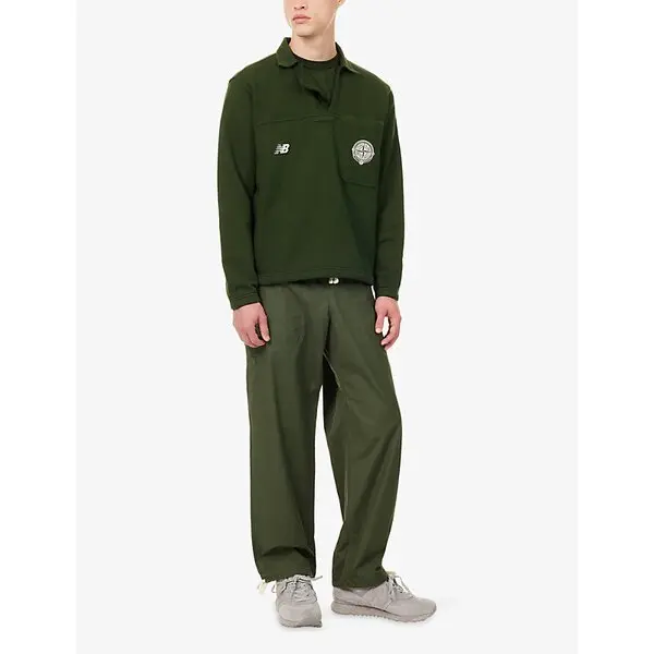 Stone Island X New Balance Drill Brand-patch Cotton Polo Sweatshirt
