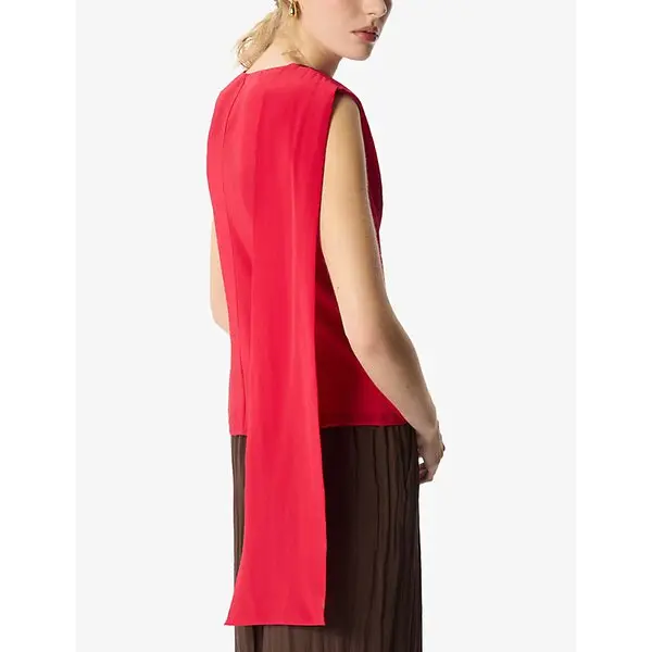 Whistles Cowl-neck Sleeveless Silk Top