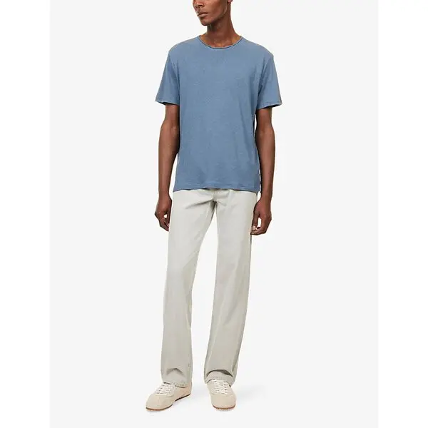 Paige Monroe Short-sleeve Cotton And Linen-blend T-shirt - Lakeside