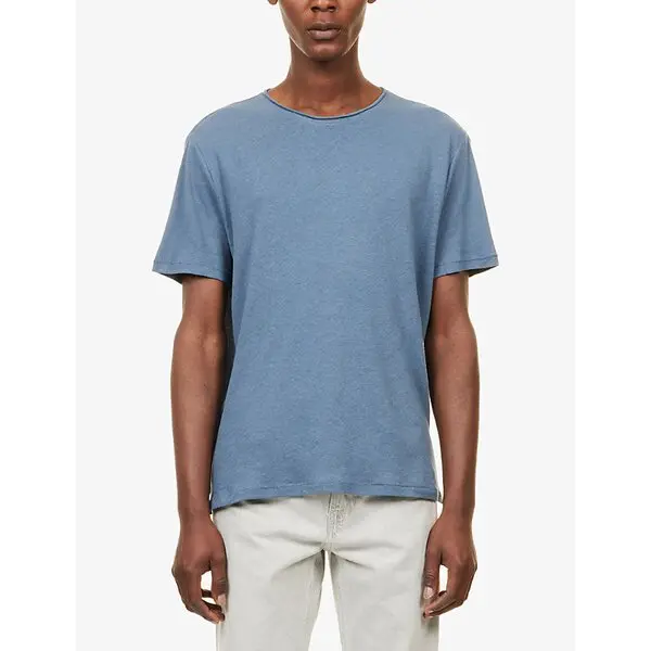 Paige Monroe Short-sleeve Cotton And Linen-blend T-shirt - Lakeside