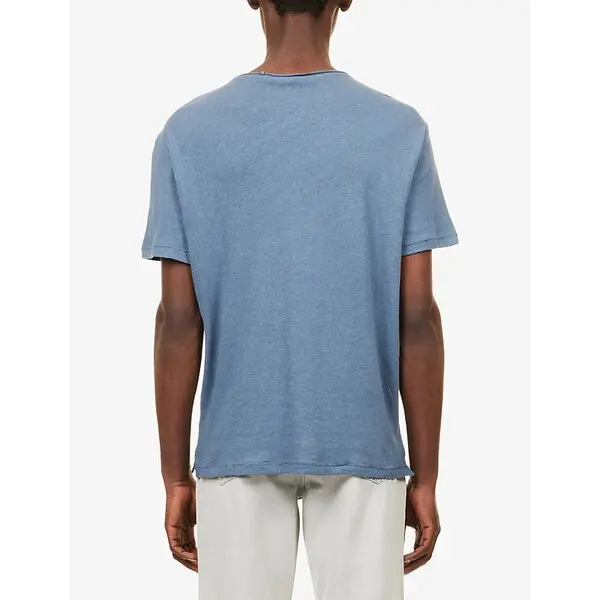 Paige Monroe Short-sleeve Cotton And Linen-blend T-shirt - Lakeside