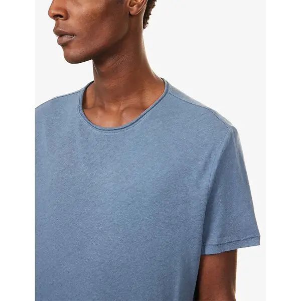 Paige Monroe Short-sleeve Cotton And Linen-blend T-shirt - Lakeside