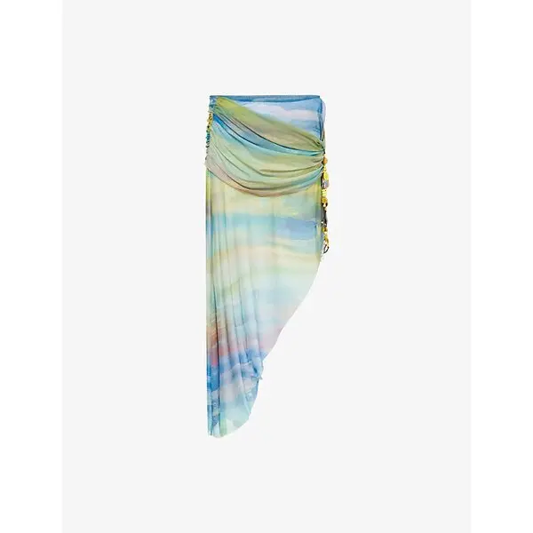 JADED LONDON Draped Woven Midi Skirt - Multi