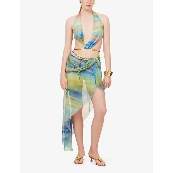 JADED LONDON Draped Woven Midi Skirt