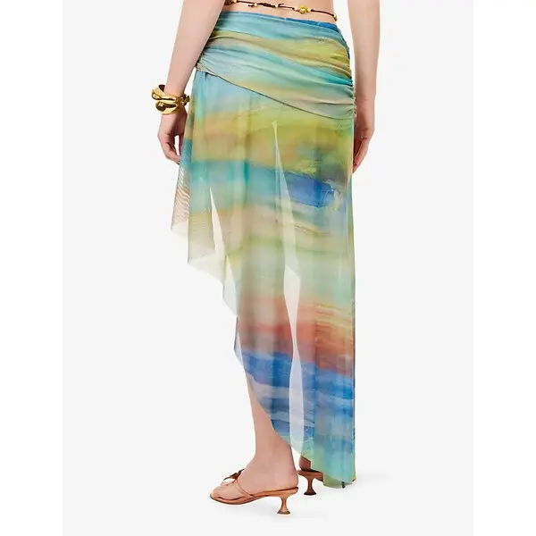 JADED LONDON Draped Woven Midi Skirt
