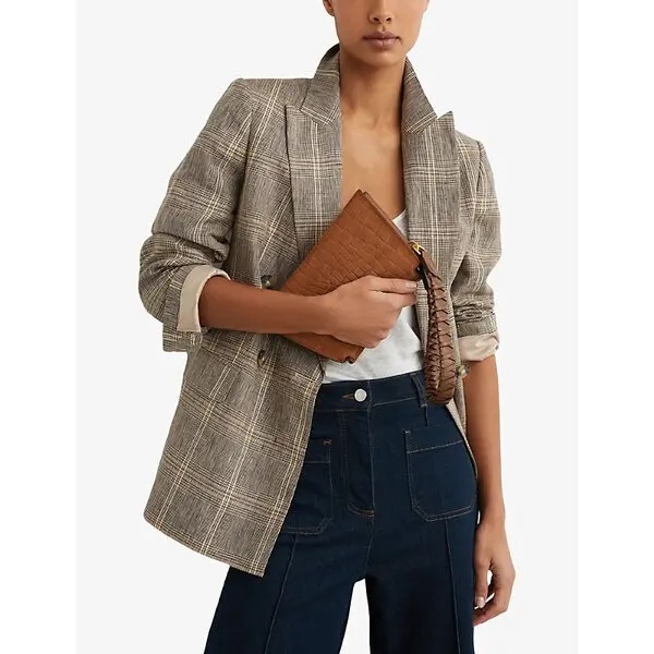 REISS Avery Mock-croc Suede Shoulder Bag