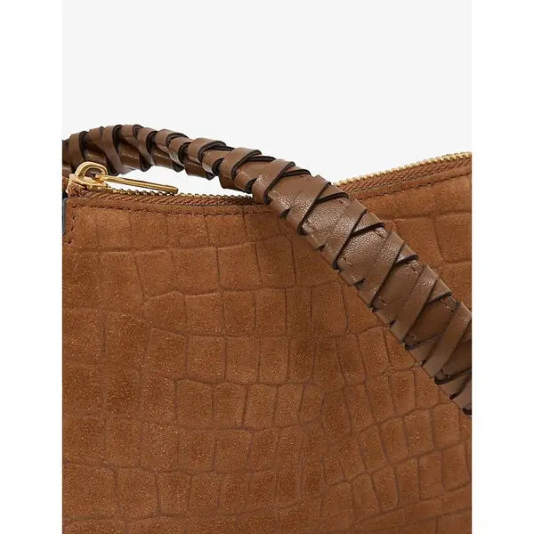 REISS Avery Mock-croc Suede Shoulder Bag