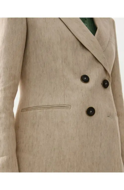 FORTELA Bastien Classic Double-breasted Linen Jacket - Cream
