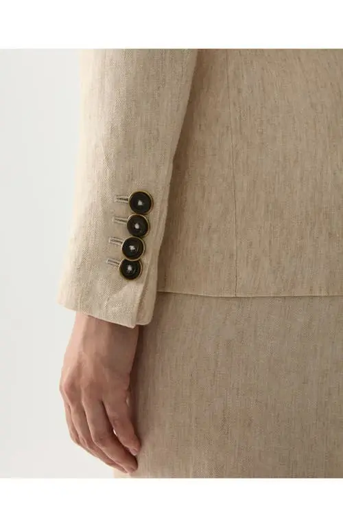 FORTELA Bastien Classic Double-breasted Linen Jacket - Cream