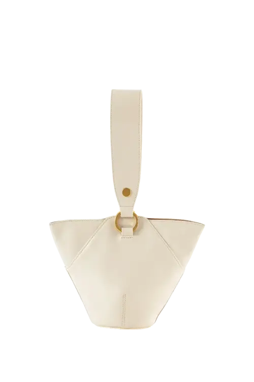 ESTHERA 9pm Leather Shoulder Bag - Sand