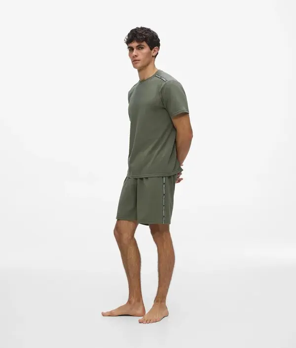 Karl Lagerfeld Logo Tape Pajama Set - Thyme