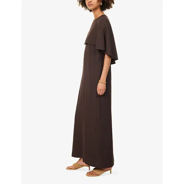 Stylein Maxine Asymmetric Cape Woven Maxi Dress