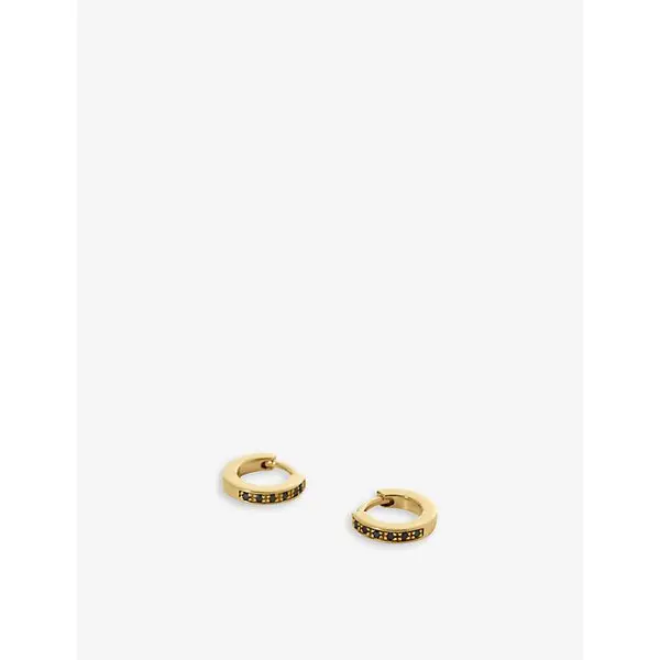 Monica Vinader Skinny 18ct Yellow Gold-plated Vermeil Sterling-silver Huggie Earrings - Black