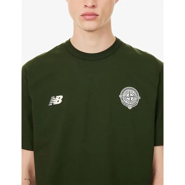 Stone Island X New Balance Brand-patch Cotton T-shirt
