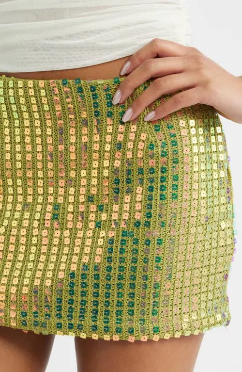 Princess Polly Zelaia Sequin Knit Miniskirt