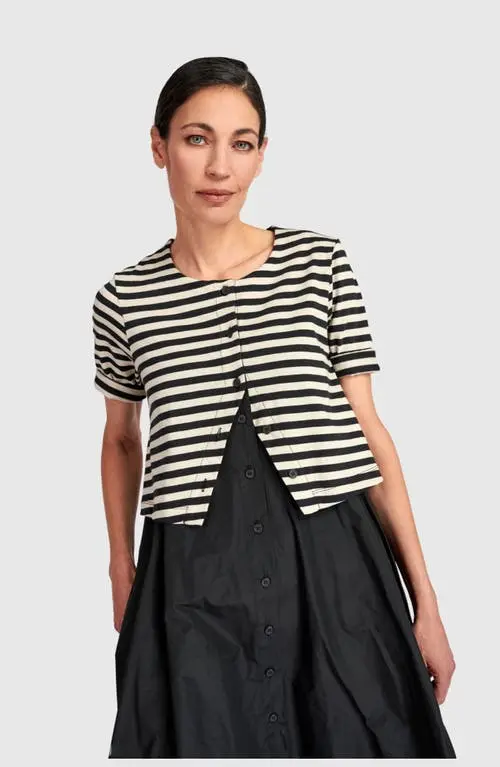 Alembika Striped Contrast Midi Dress