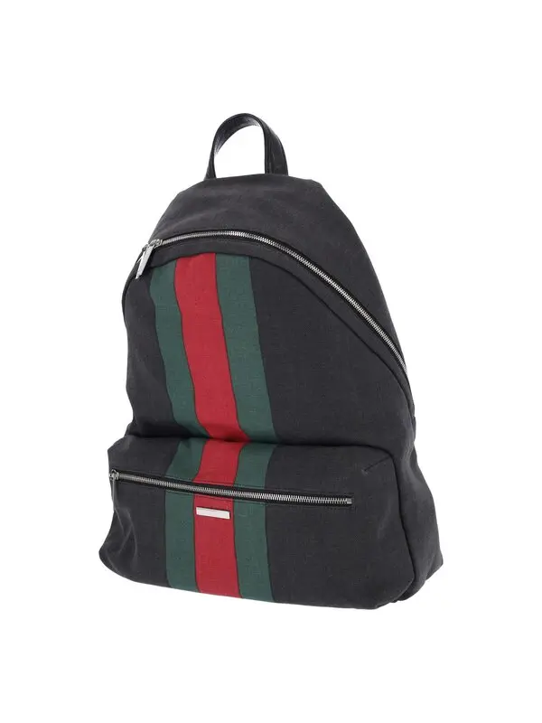 Gucci Large Backpack With Bicolor Web Detail - Black