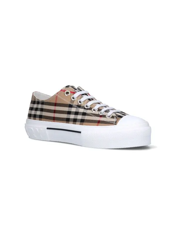 Burberry Check" Canvas Sneakers - Beige