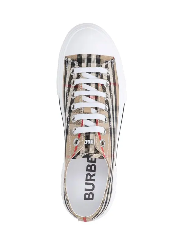 Burberry Check" Canvas Sneakers - Beige