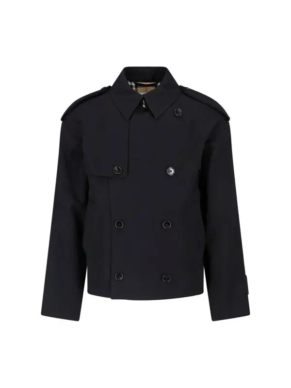 Burberry Cropped Trench Coat - Black
