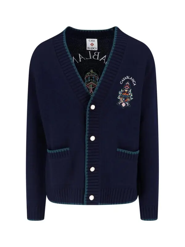 Casablanca Cardigan "hotel Emblem - Blue