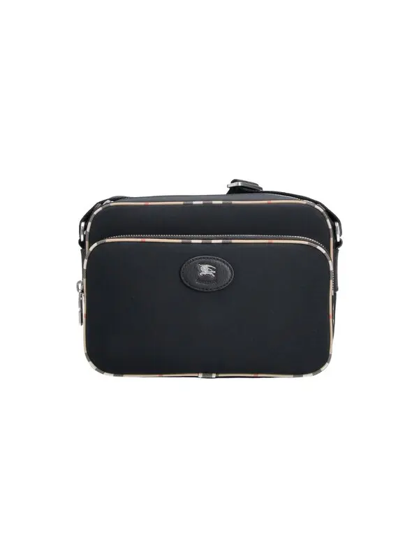 Burberry Check" Shoulder Bag - Black