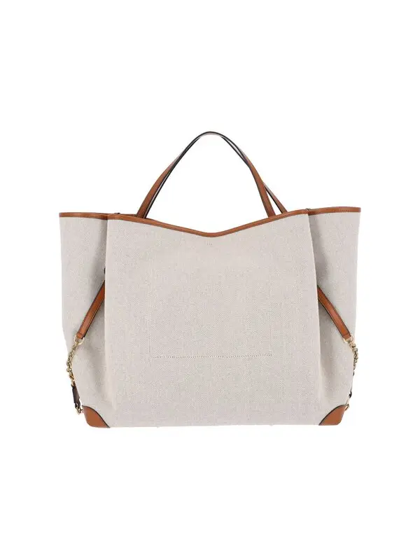 Chloé Large Canvas Tote Bag - Cream