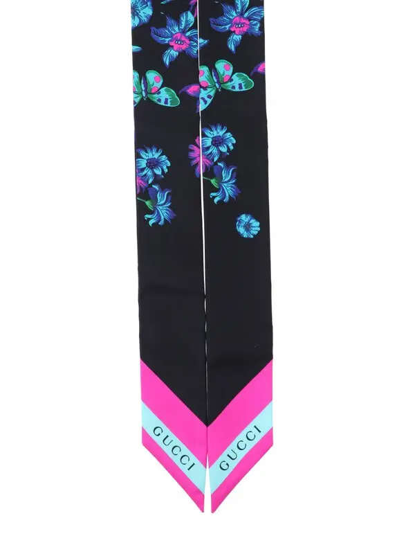 Gucci Printed Silk Scarf - Black