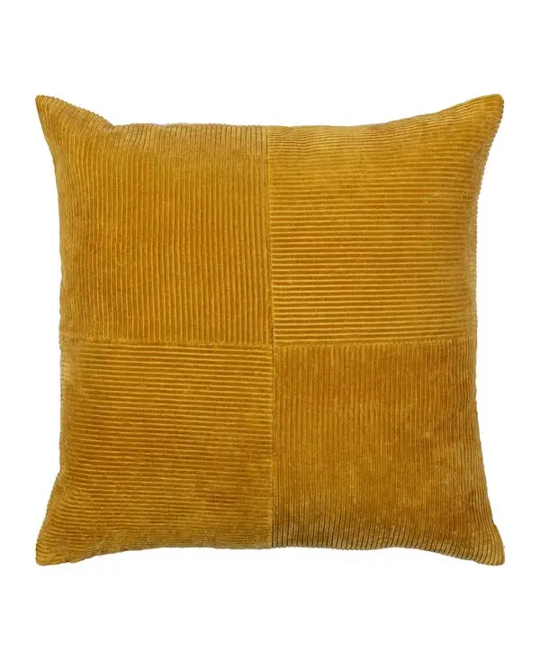 Livabliss Corduroy Quarters Decorative Pillow, 22l X 22w - Mustard