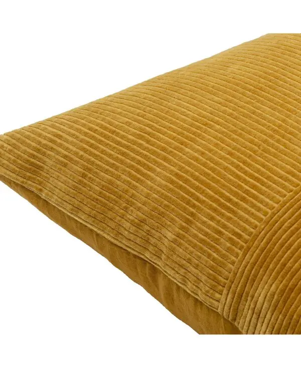 Livabliss Corduroy Quarters Decorative Pillow, 22l X 22w - Mustard