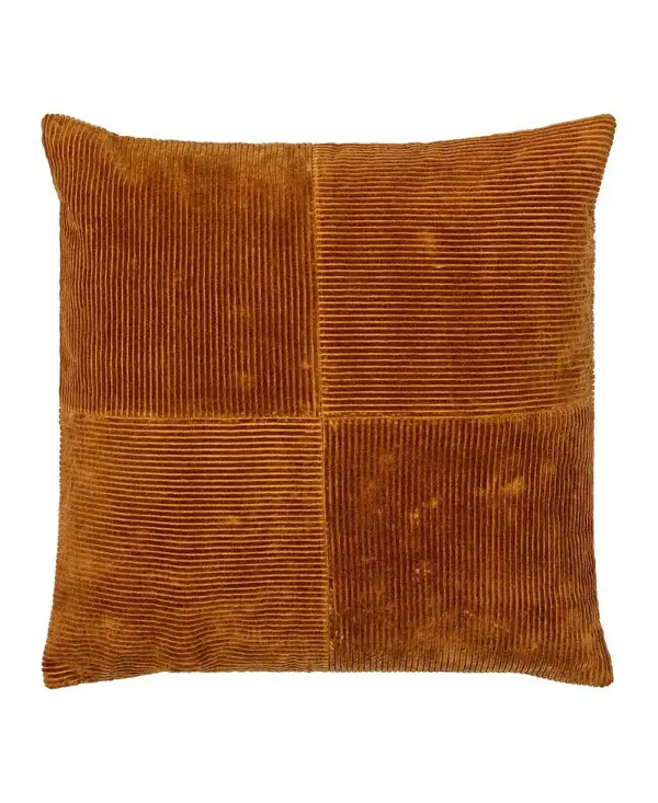 Livabliss Corduroy Quarters Decorative Pillow, 22l X 22w - Rust