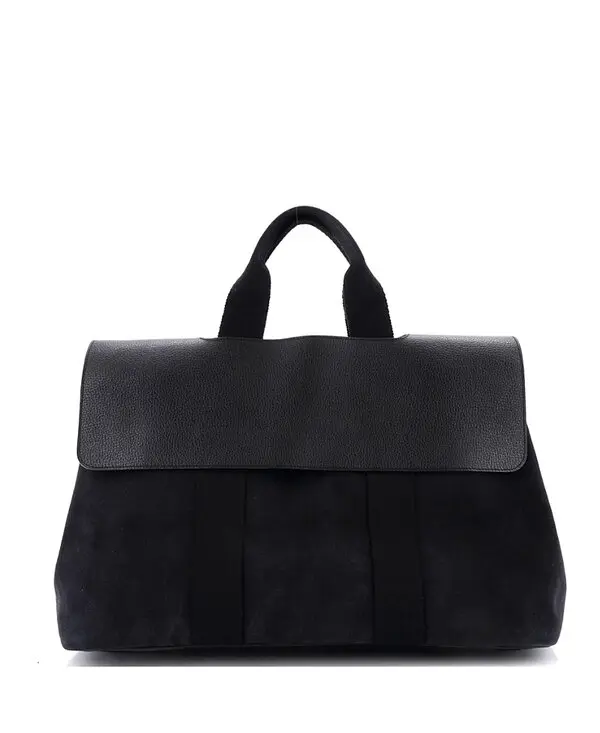 Hermès Mm Valparaiso Bag Toile And Leather - Black