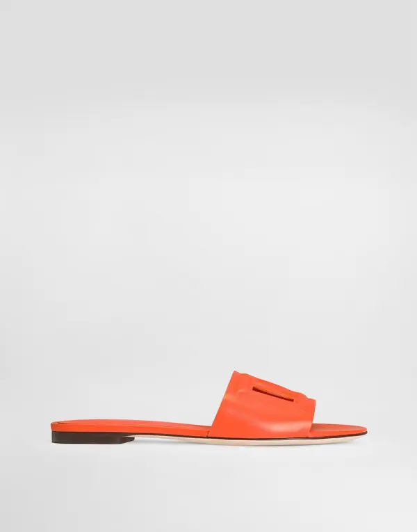 Dolce & Gabbana Calfskin Sliders With Dg Millennials Logo