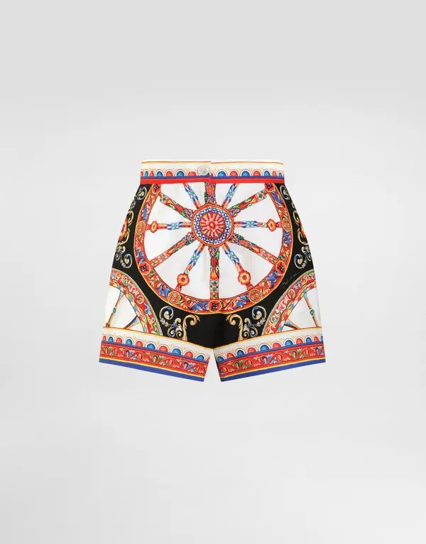 Dolce & Gabbana Carretto-print Poplin Shorts - Multicolor