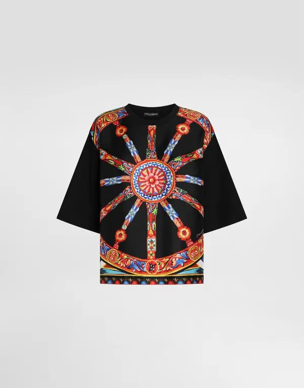 Dolce & Gabbana Carretto-print Jersey T-shirt - Multicolor