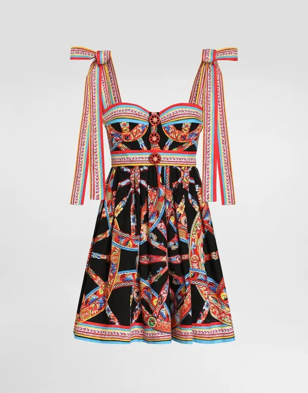 Dolce & Gabbana Carretto-print Poplin Dress - Multicolor