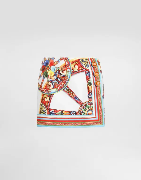Dolce & Gabbana Carretto-print Fabric Miniskirt - Multicolor